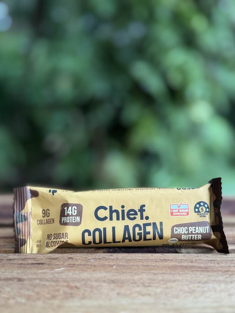 Chief Choc Peanut Collagen Bar 45g – Ground Grocer
